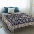 Blue Beige Boho Blanket Soft Cozy Warm Throw Blanket for Couch, Plush ...