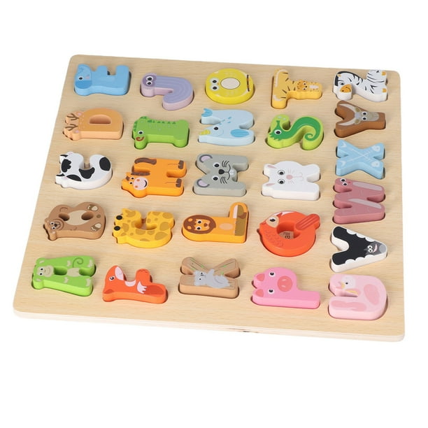 Wooden Alphabet Puzzle Toys, Rounded Corners Wooden Puzzles Exquisite ...