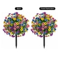 Artificial Violet Flowers, Faux Floral Garden Stake Ground Insert for ...