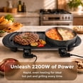 2200W 2‑in‑1 Electric Smokeless Hot Pot with Grill Combo Dual ...
