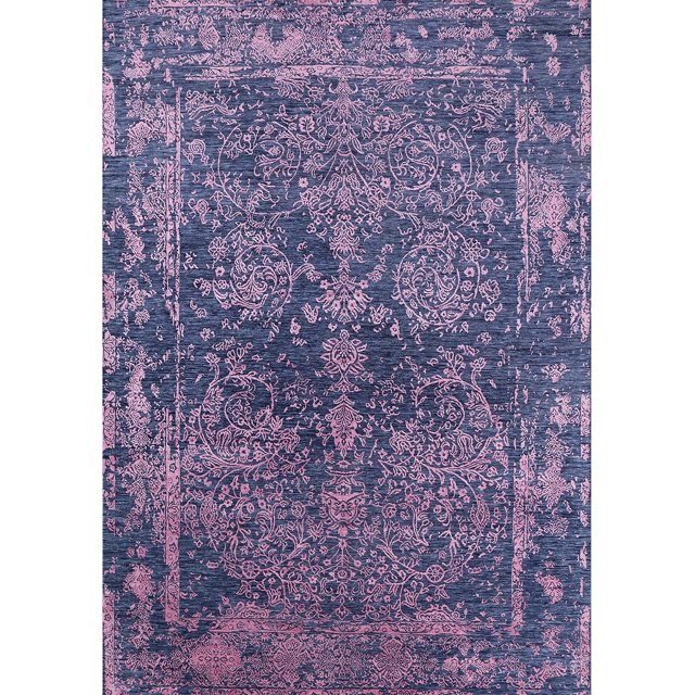 Ahgly Company Indoor Rectangle Mid-Century Modern Dark Slate Blue ...