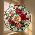 Decorative Fantasy Rose Stained Glass Style Suncatcher, Floral Window ...