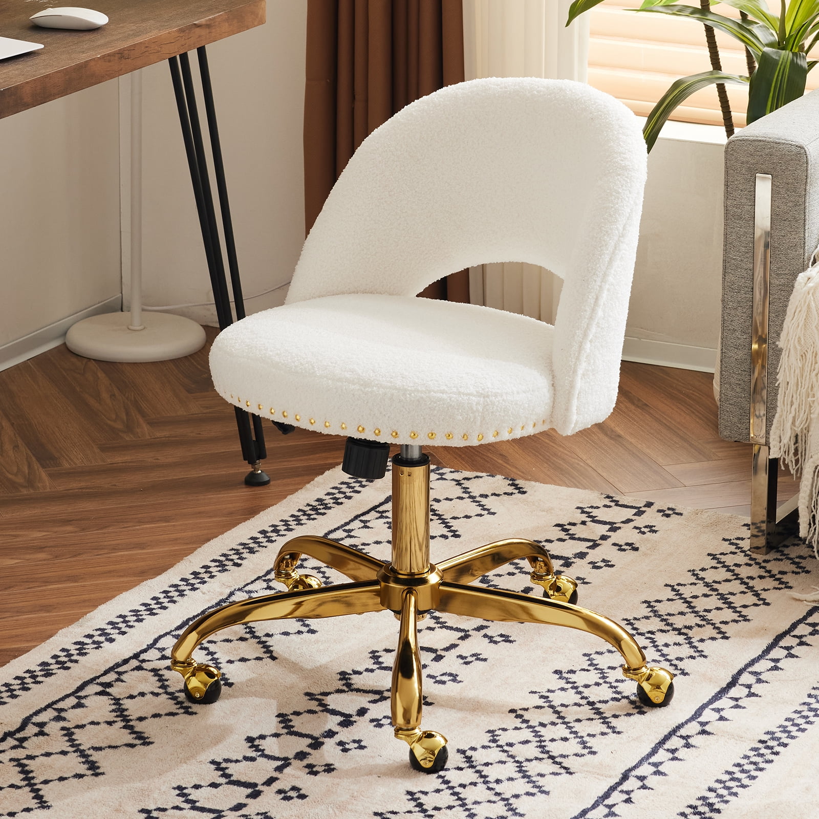 Click here for Ktaxon Office Desk Chair Adjustable Teddy Velvet C... prices