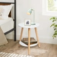 "HONEIER 2 Tier End Table, Small White Side Table with Storage Shelf ...