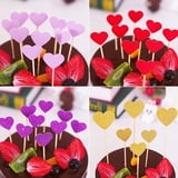 BE-TOOL 10pcs Heart Cake Toppers Cupcake Stick Handmade Cake ...