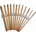 12pcs 6" Bamboo Crochet Hooks Needle Knitting Hooks Knit Craft Weave ...