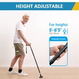 Rehand Adjustable Folding Walking Cane with 4 Tipped Base, 360 Pivot ...