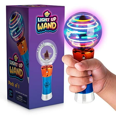 Spinning Light-Up Wand for Kids in Gift Box, Rotating LED Toy Wand for ...