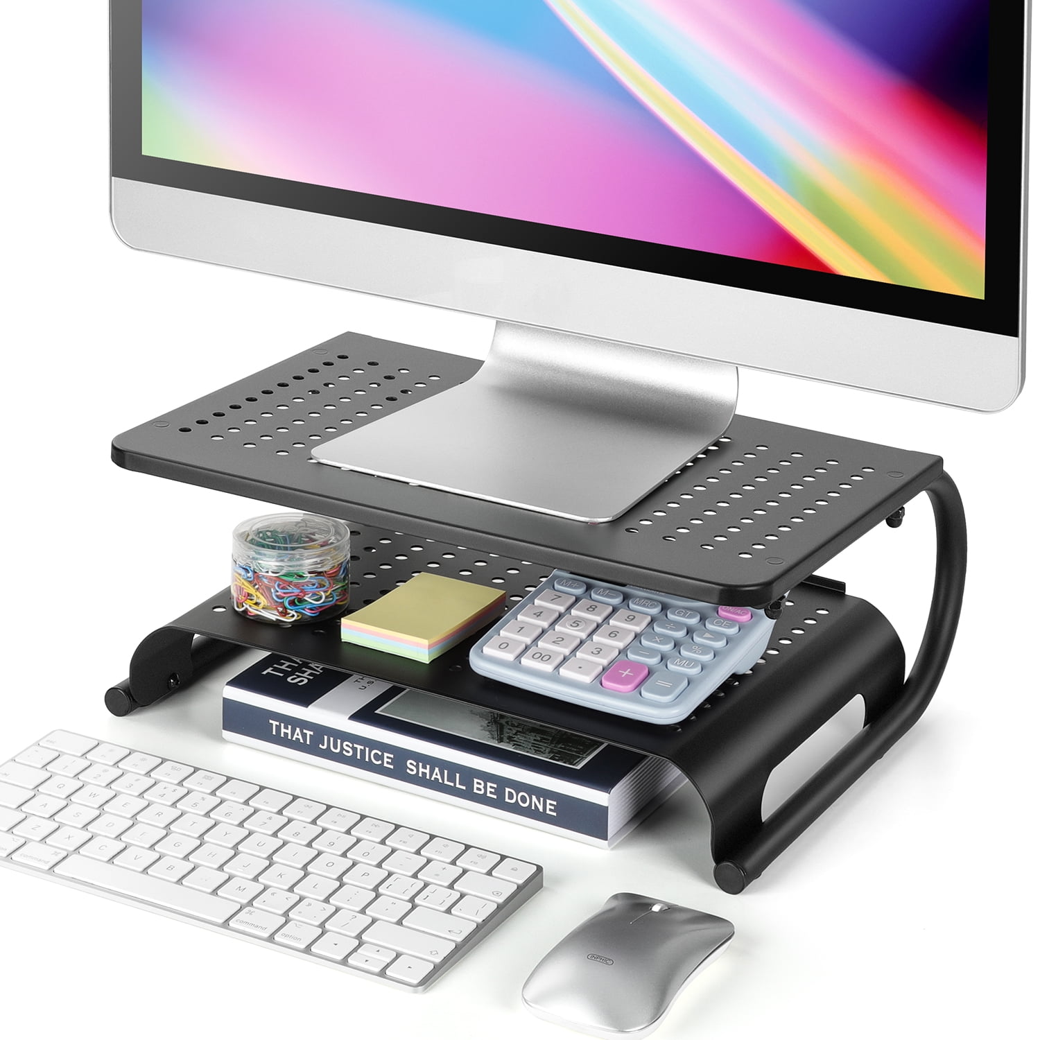 2-Tier Metal Vented Monitor Desk Stand Riser for Nepal | Ubuy