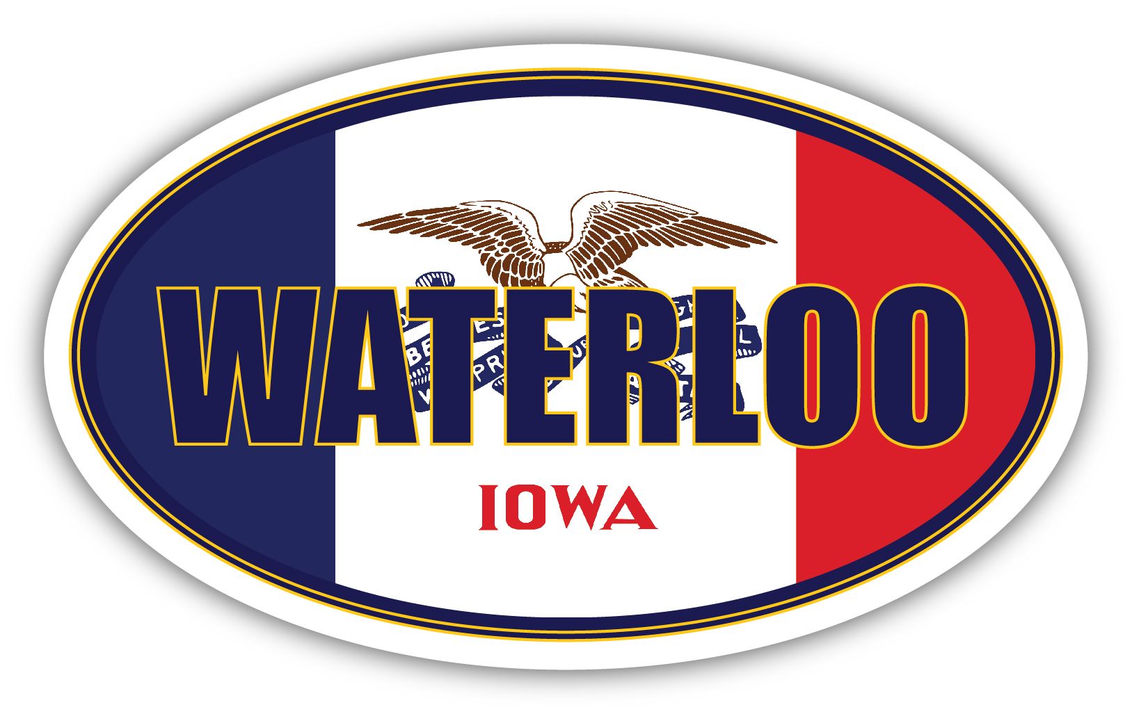 Waterloo City Iowa State Flag | IA Flag Black Hawk County Oval State ...