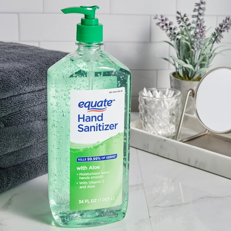 Get 10 discount for 2 pack Equate Hand Sanitizer with Aloe 34 Oz