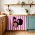 African Girl Small Sink Skirt 10''x11'', Afro American Black Girl with ...