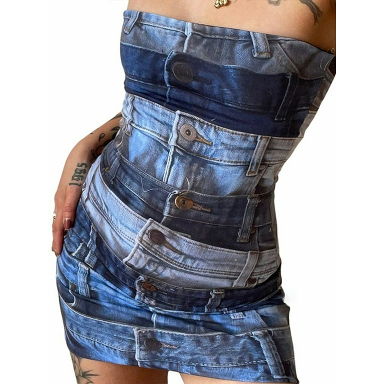 Denim Patchwork Dress