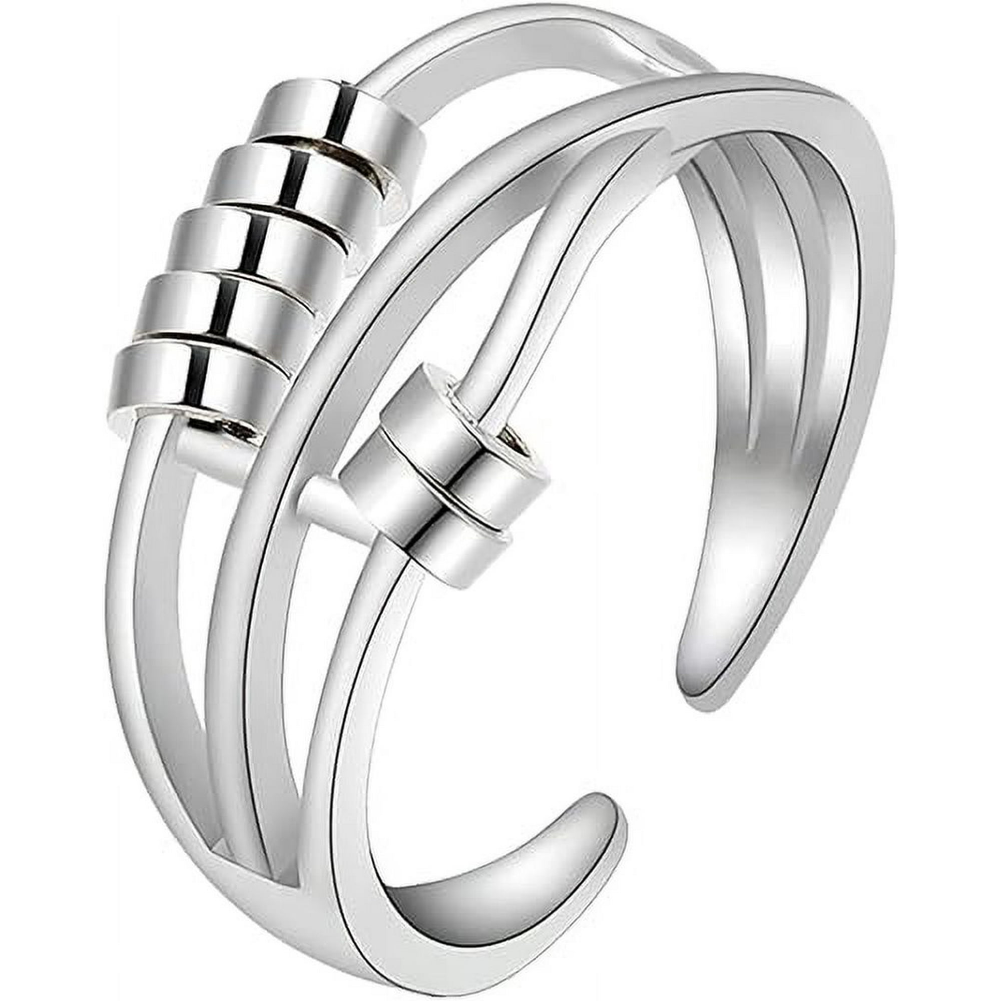 Click here for 925 Sterling Silver Anti Anxiety Ring For Women Ad... prices