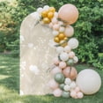 Arch Backdrop 4 Ft, Cream Wildflowers Spandex Stretch Fitted Arch Cover ...