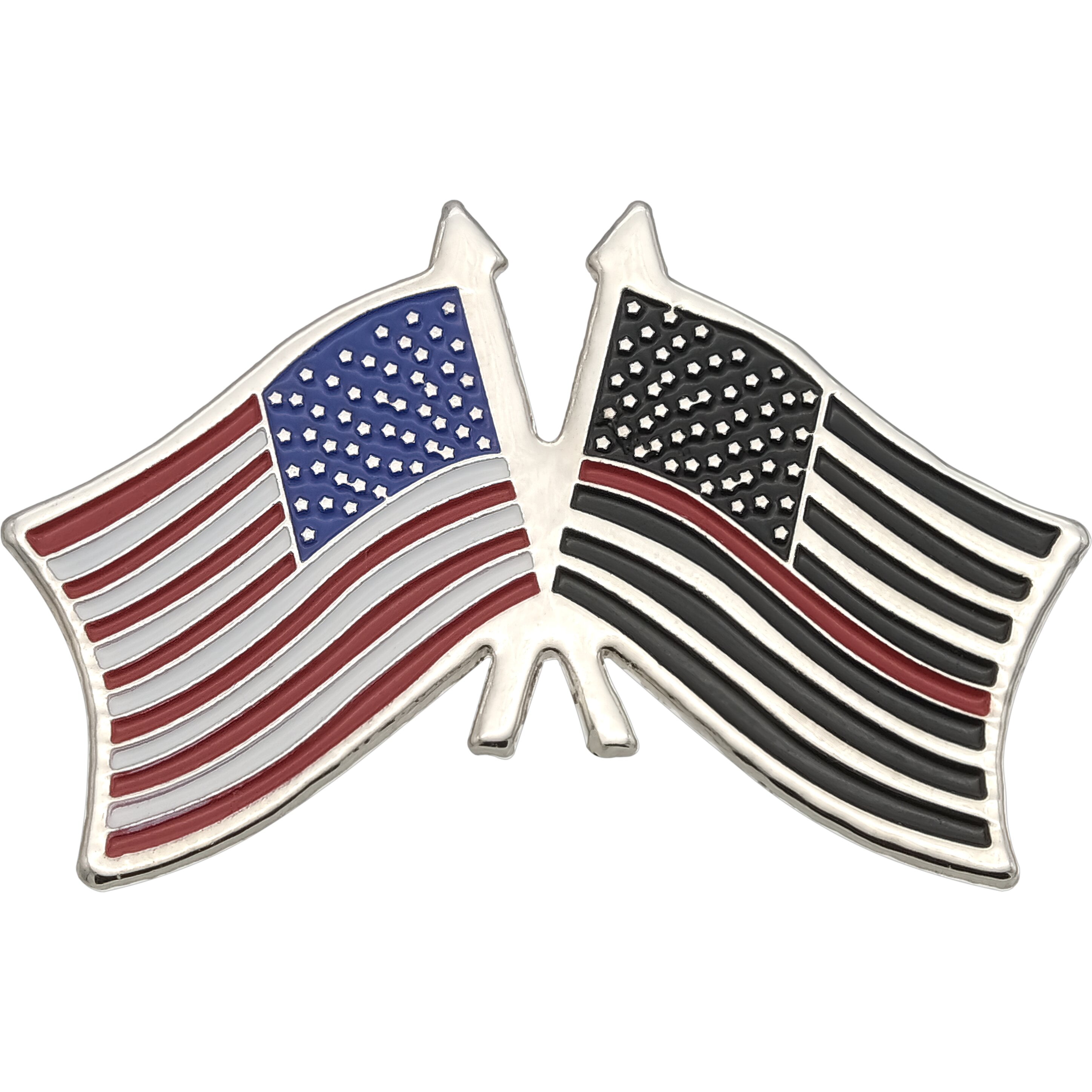 FindingKing American Flag Firefighter Thin Red Line Pin 1" - Walmart.com