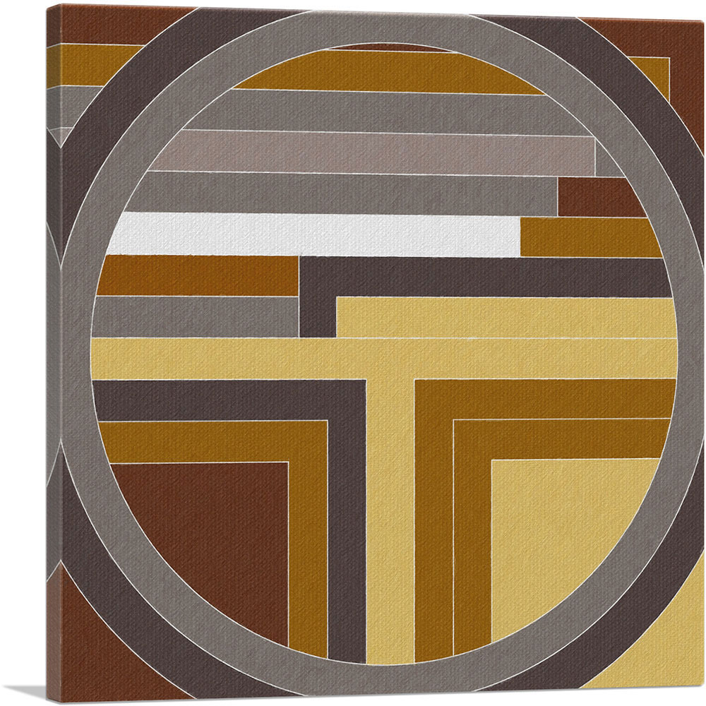 ARTCANVAS Mid-Century Modern A Window of Shapes Canvas Art Print - Size: 18" x 18" (1.50" Deep ...