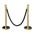 VIP Crowd Control, 6 Gold Crown Rope Stanchions + 4 Black Velour Ropes ...