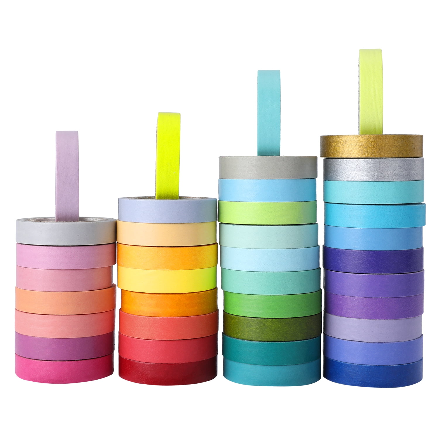KKSQ 40 Rolls Colored MaskingTape DIY Gift Thin Colored Paper Tapes ...