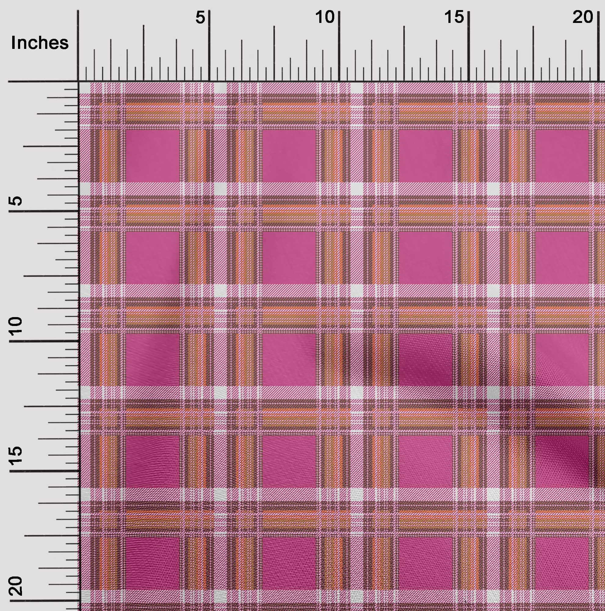 oneOone Cotton Silk Fabric Tartan Check Print Fabric By The Yard 42 ...