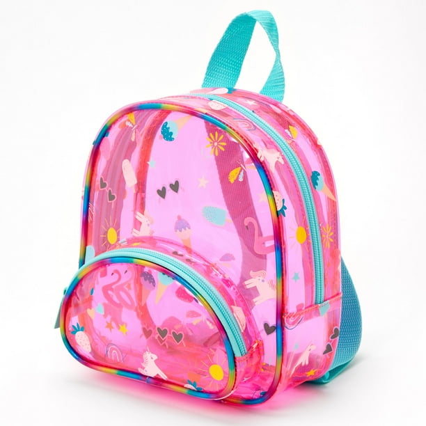 Claire's Club Little Girl Transparent Mini Backpack - Pink - Walmart.com