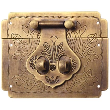 Pure Copper Square Wooden Box Toggle Latch Retro Decorative Lock Lock ...