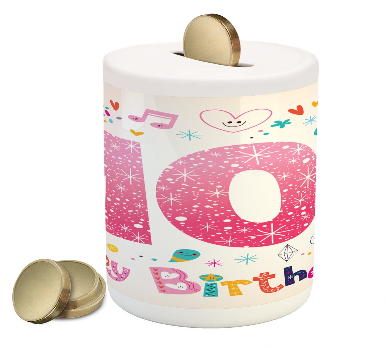 Number Piggy Bank, Happy Birthday 1 Years Anniversary Greeting Party ...