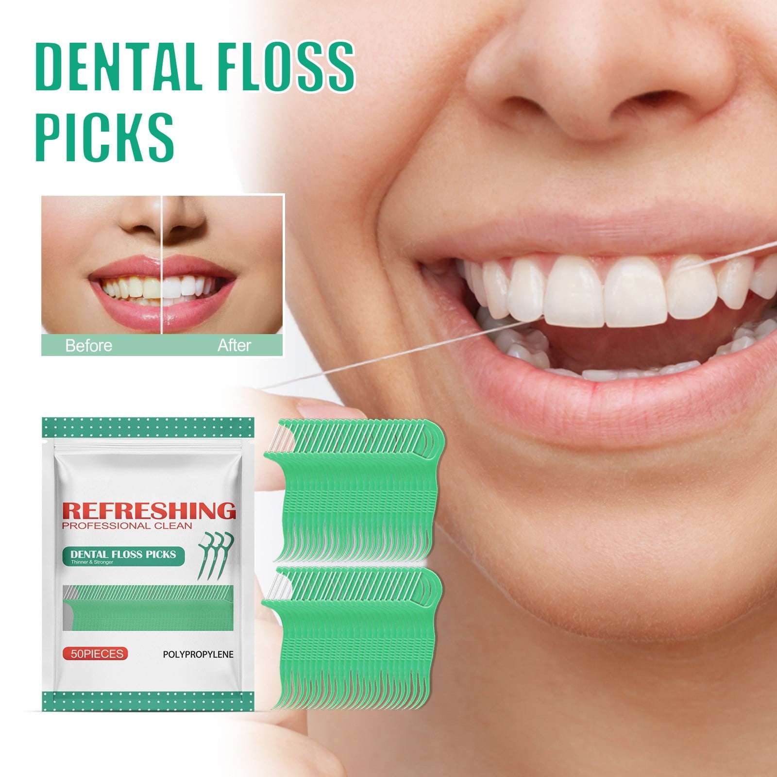 DHGDJGIN Oral Care Clean Cleaning Interdental Flossing Disposable ...