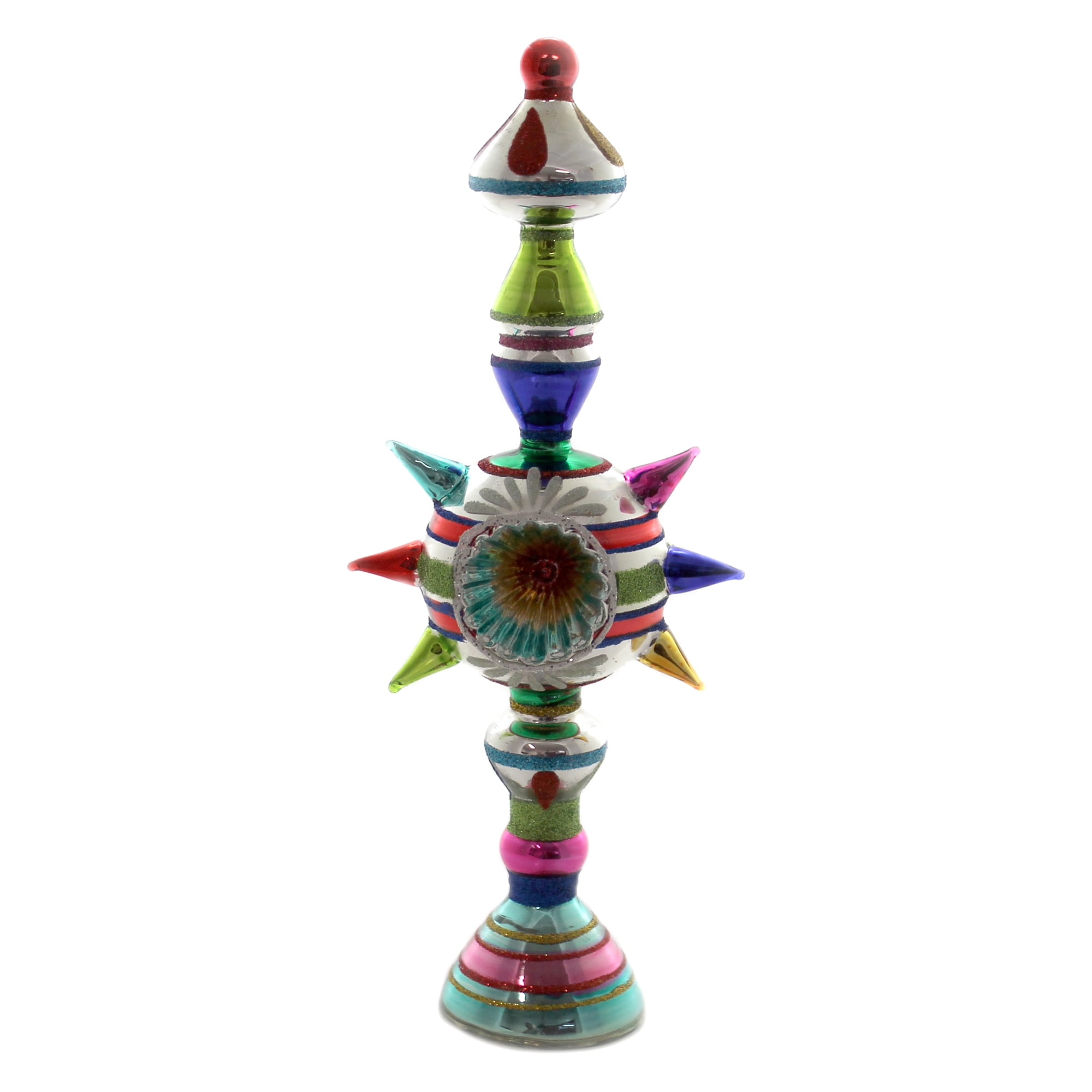 Shiny Brite 11" CC FINIAL STAND REFLECTOR Topper Christmas Confetti ...