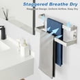 16-inch Brushed Nickel SUS304 Stainless Steel Double Towel Bar Bathroom ...
