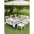 Abstract Lines Art Rectangle Outdoor Tablecloth with Umbrella Hole ...