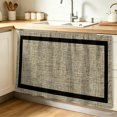Black Border Cabinet Curtains for Kitchen 28"W x 51"L, Farmhouse Burlap ...