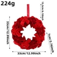 Christmas Wreath with Matching Fabric Bow Plush Velvet Coated Plastic ...