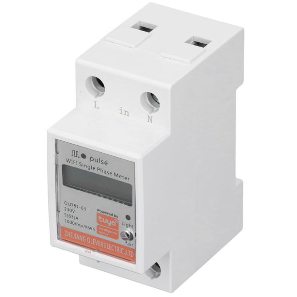 LCD Digital Energy Meter, Single Phase Electric Meters DIN Rail Mount ...