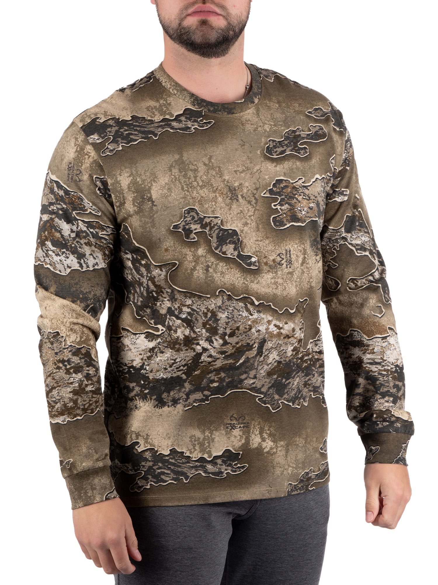 Men's Long Sleeve Camo Tee Hunting Performance Shirt by Realtree, Sizes ...