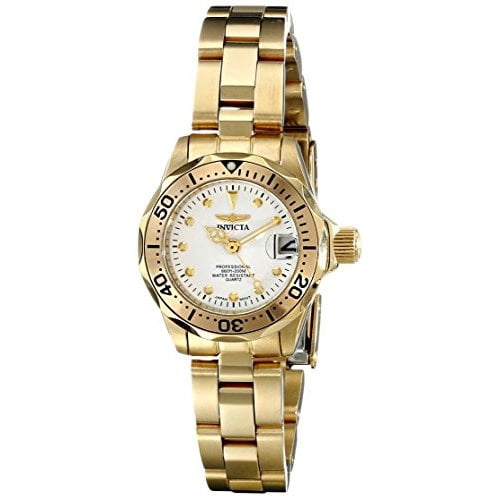 Invicta - Invicta Women's Pro Diver 17037 Gold Stainless-Steel Quartz ...