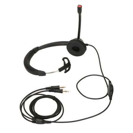 3.5mm Monaural Headset, Built In HD Microphone Ultra Lightweight Sturdy ...