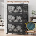 120QT Large Stackable Storage Bins with Lids, Plastic Closet Organizer ...