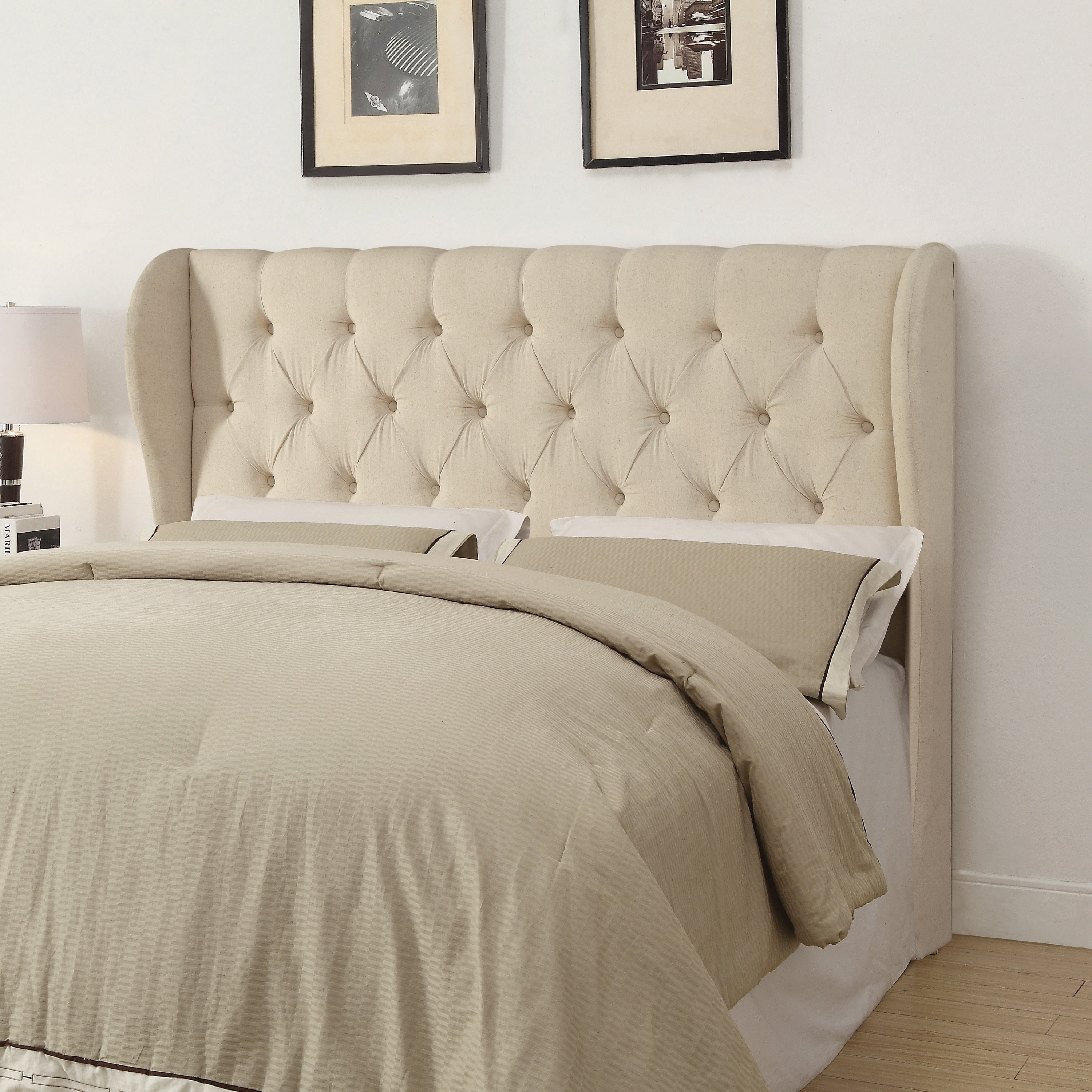 Murrieta King Tufted Upholstered Headboard Beige Walmart Murrieta King Tufted Upholstered Headboard Beige Walmart