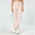 AGKIZG Solid Color Girls High Waist Flare Yoga Long Pants Stretchy ...