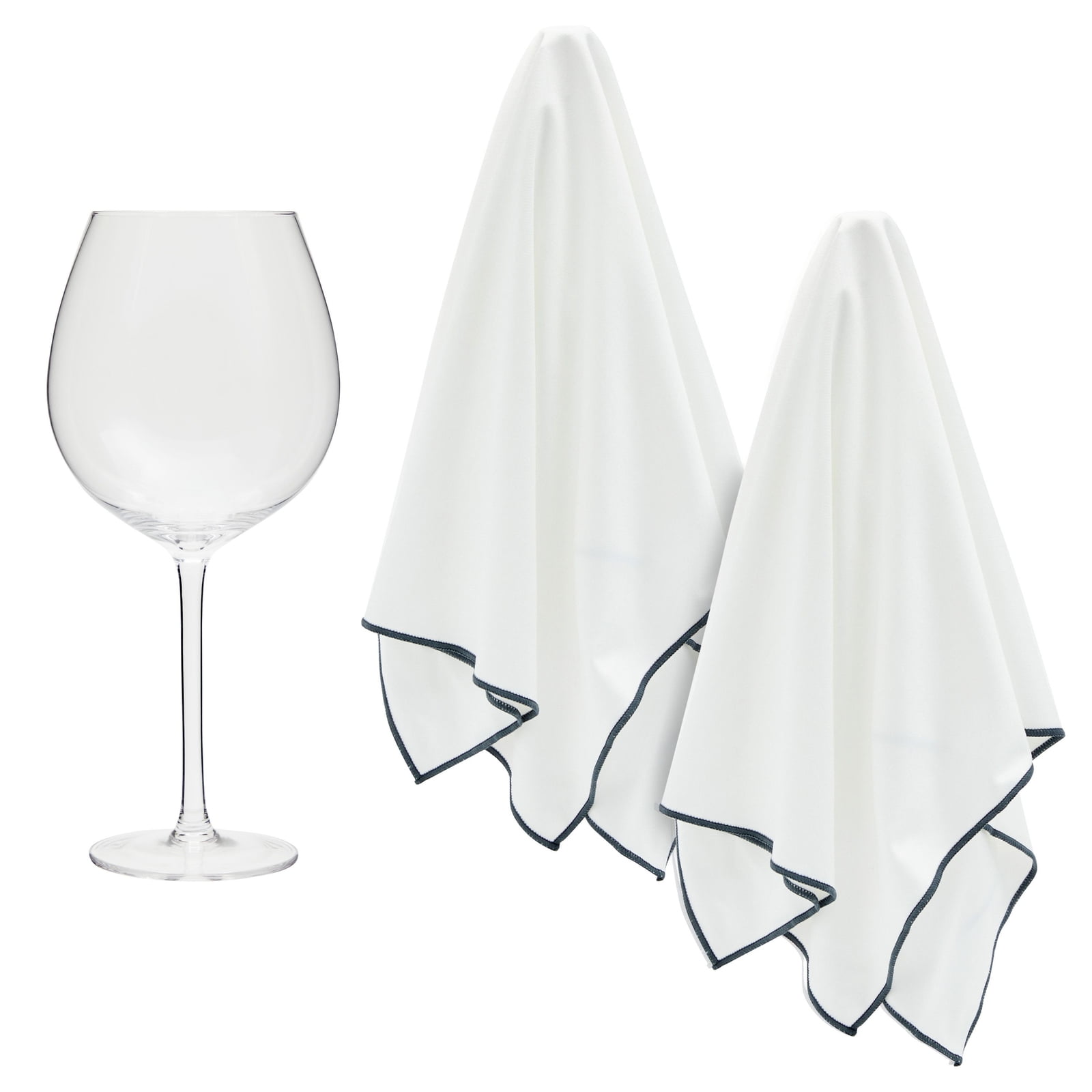 Set of 2 Wine Glass Cleaning Cloth, Lint Free Microfiber Wine Towels ...