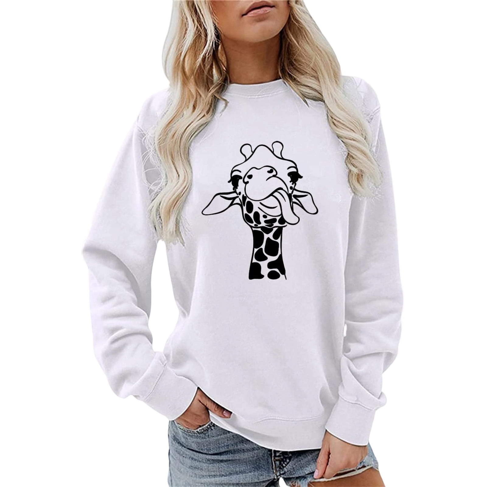 Click here for Bmisegm Loose Fit Graphic Hoodless Sweatshirt Casu... prices