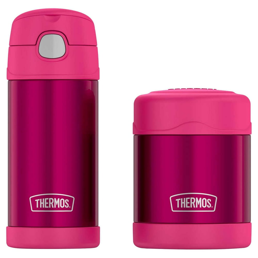 Thermos Pink FUNtainer Bottle and Food Jar Lunch Set - Walmart.com ...