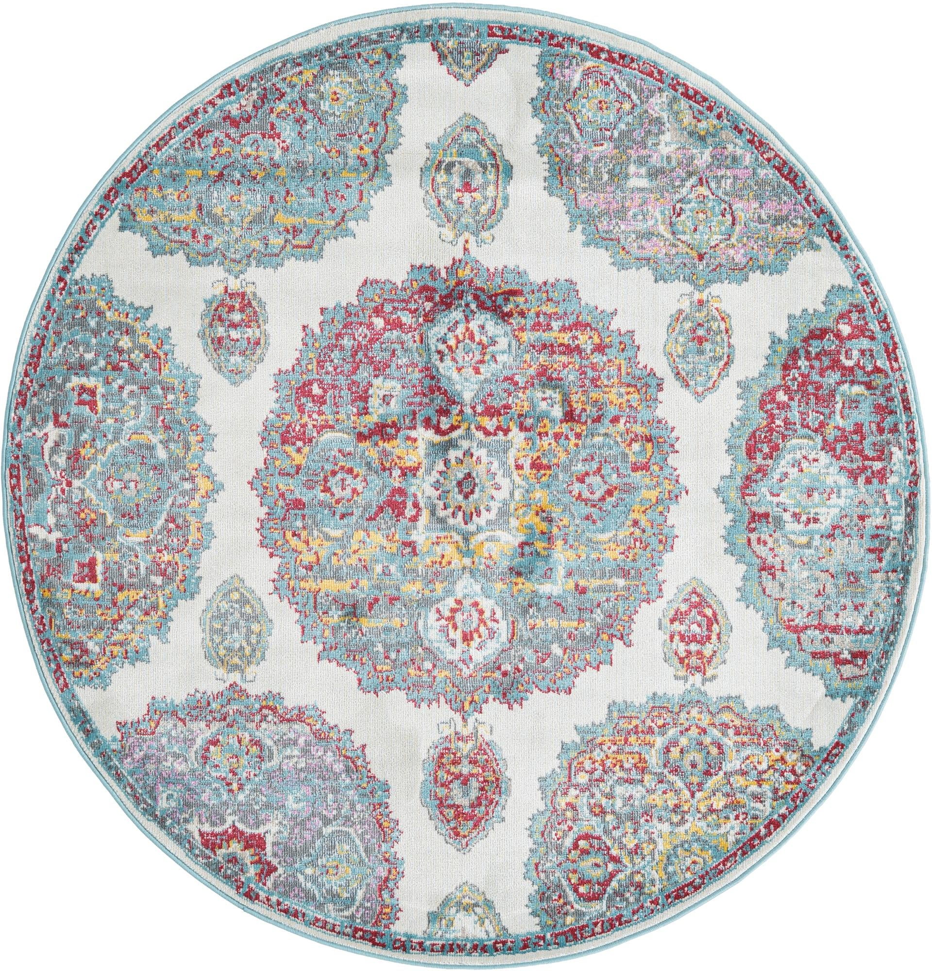 Rugs.com Paragon Collection Rug – 5 Ft Round Cream Medium-Pile Rug ...