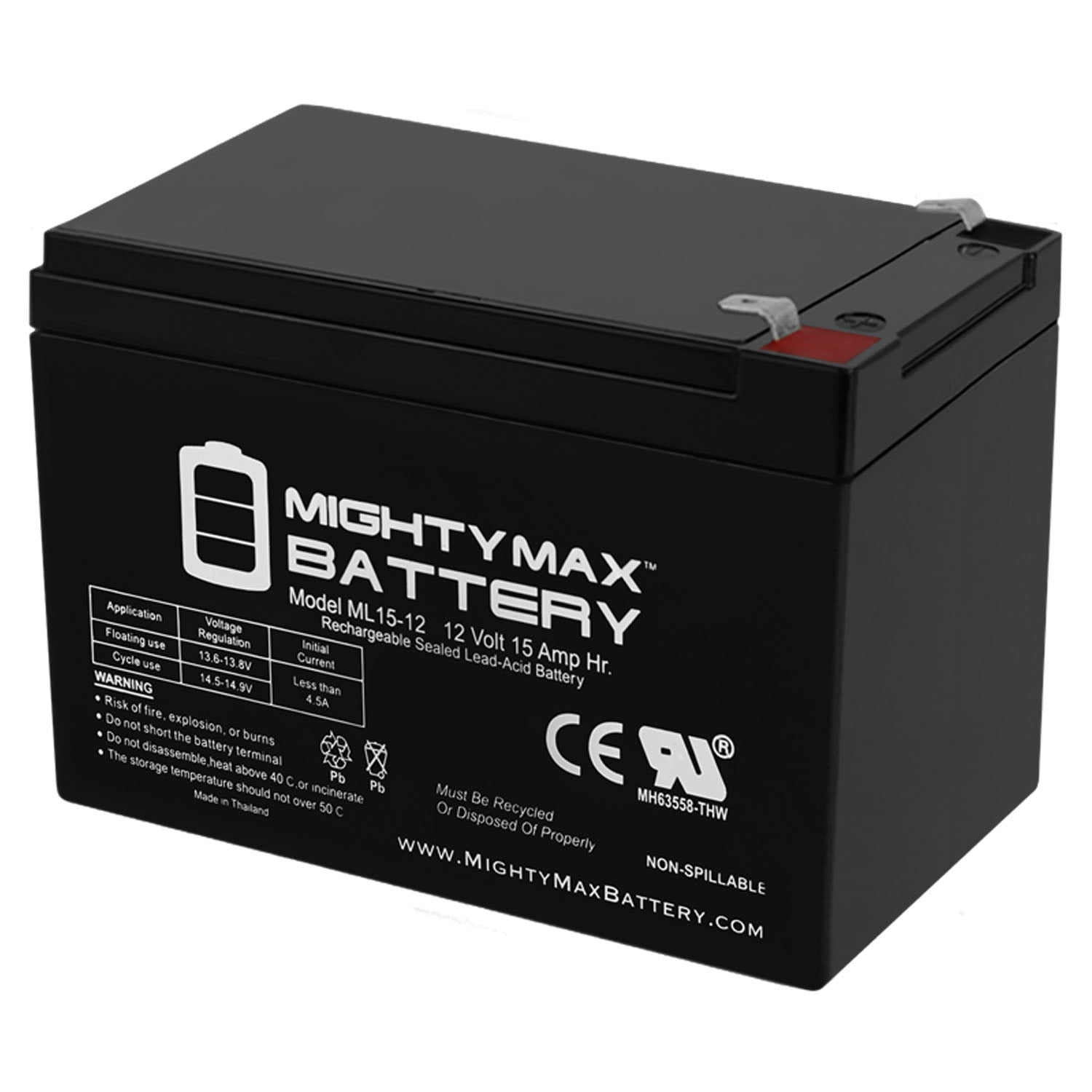 Mighty Max Battery 12v 15ah F2 Sla Battery For Goal Zero Yeti 150 Solar Generator