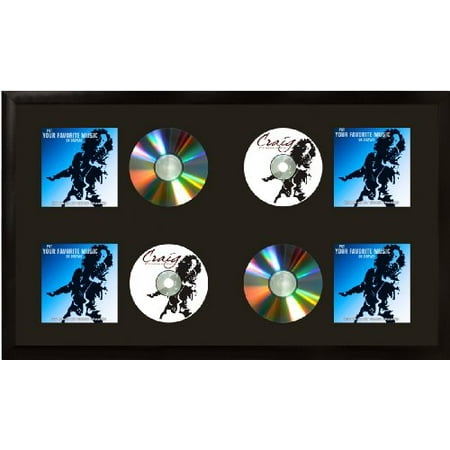 Craig Frames 15x26 Black 4-CD Display Mat Complete w/ 1" Wide Black ...