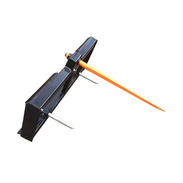 Skid Steer Attachment w/ 39" Hay Bale Spear & Stabilizer Spikes, Rated ...