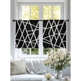 Black Geometric Sheer Curtains for Living Room Bedroom Abstract Stripes ...