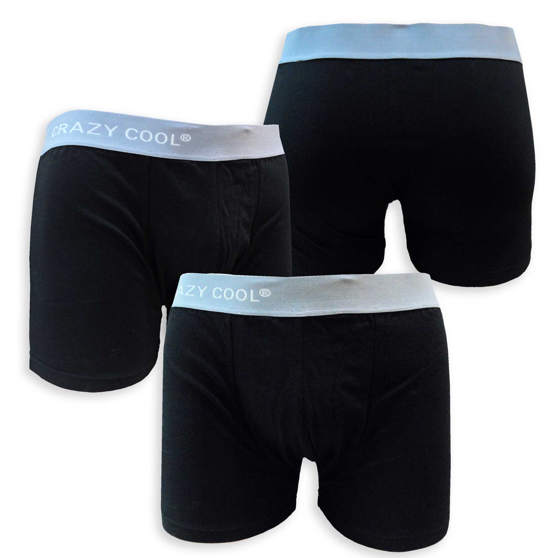 Crazy Cool Men's Cotton Boxer Briefs Underwear 3-Pieces Pack - Walmart.com