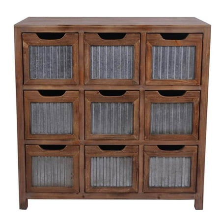 CheungsRattan 4570 Large Wooden 9 Slot Square Drawer Cabinet with Urban ...